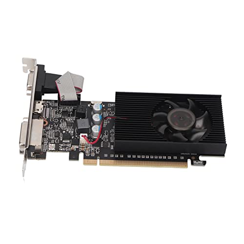 GT610 2GB DDR3 Graphics Card, 64bit 1000MHZ Low Graphics Card, 2K Video Card Computer Graphics Card with HDML/VGA/DVI, PLUA and Play