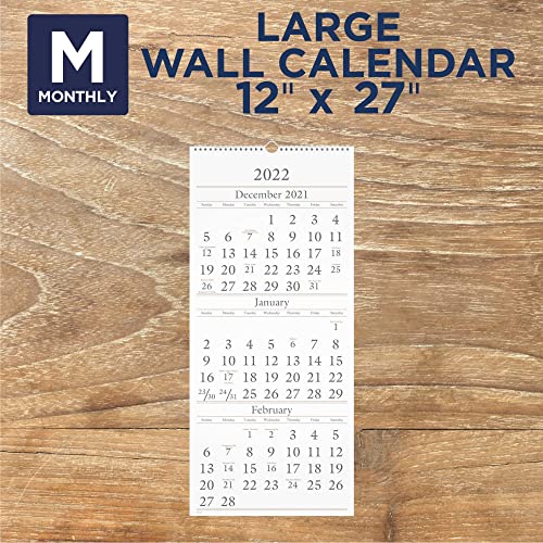 AT-A-GLANCE 2022 Wall Calendar by AT-A-GLANCE, 12" x 27", Large, 3 Month (SW11528)
