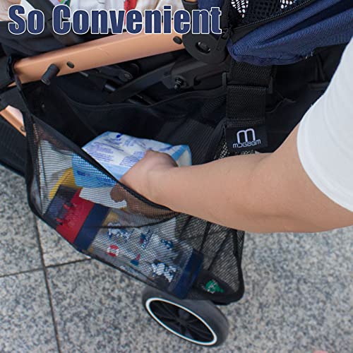 Mdgbgm Side Sling Stroller Organizer,Universal Stroller Mesh Cargo Net and Organizer Extra Stroller Storage Space,Non Slip and Adjustable Straps(Black)