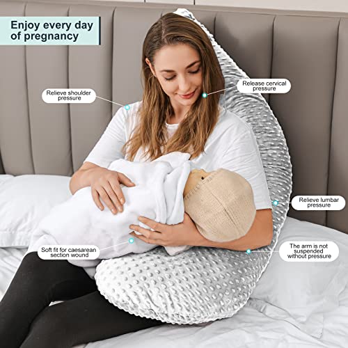 Treeking-Pregnancy Pillows - Soft and Comfortable Pregnancy Body Pillow for Side Sleeping, Durable and Stretchy Maternity Pillow Suitable for Head, Neck and Abdominal Support