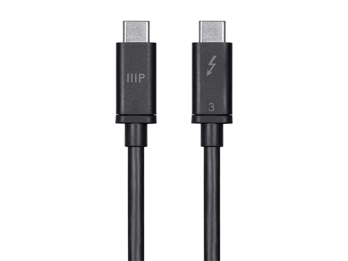 Monoprice USB & Lightning Cable - 0.5 Meter - Black | C18004GK Thunderbolt 3 (40 Gbps) USB-C Cable, Supports Data and Video Dual 4K@60Hz or 5K@60Hz Video Single-Cable Docking with Notebook Charging