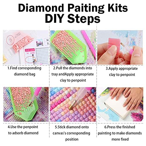 hkejoi 2 Pack Treer Diamond Painting Kits for Adults - Diamond Art Kits for Adults, Beginners Gem Arts Kits for Gift Home Wall Decor(12x16inch)