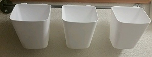 SUNNERSTA Container, white, Set of 4 with Rail Hanger