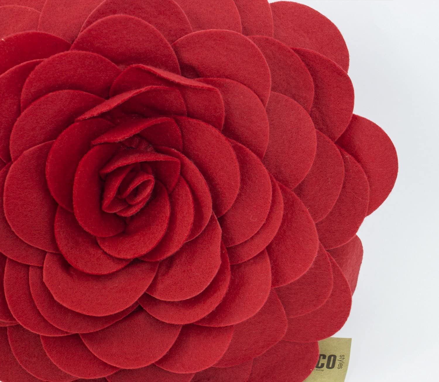 Fennco Styles Eva's Flower Garden Decorative Throw Pillow Cover 13" Round - Red Floral Accent Pillow Case for Home, Couch, Bed, Living Room, Holiday and Office Décor