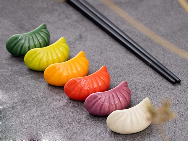 WD2819 AEOLK Dumplings Chopstick Rest 6 Piece Set Exquisite Home Decor Suitable for Family Table Use