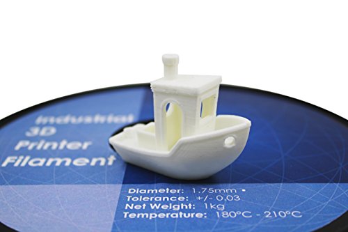 Superior White PLA 3D Printer Filament by Industrial 3D with Odorless Printing - 1.75mm 1kg (2.2lbs) Spool +/- 0.03mm Accuracy