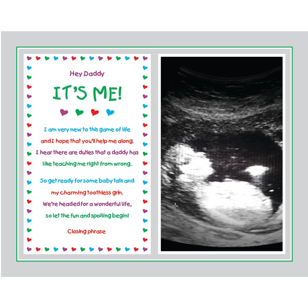 Poetry Gifts Hey Daddy It's Me, Father to be, Custom 8x10 Inch Personalized Print Add Ultrasound Photo