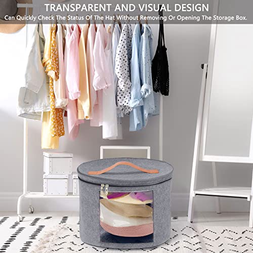 Hat Storage Boxes For Women And Men Storage With Lid Large Foldable Round Travel Decorative Hat Boxes Hat Box Hat Boxes For Men Storage