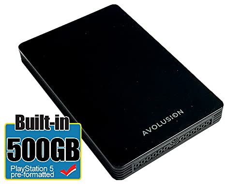 Avolusion HD250U3-Z1-PRO 500GB USB 3.0 Portable External Gaming Hard Drive (PS5 Pre-Formatted) - 2 Year Warranty