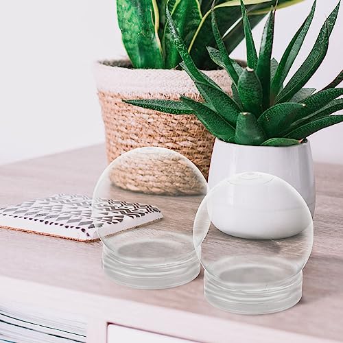 IMIKEYA 10pcs DIY Snow Globe Water Globe Christmas Plastic Globe with Screw Off Cap Clear Fillable Water Globe Jar Keepsake Globe Display Case for Fairy Lights Plants Flower
