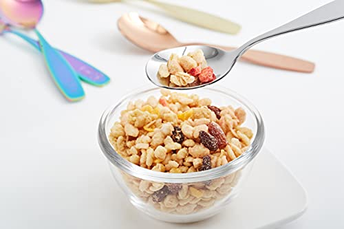 Exzact Children's Flatware Kids Silverware 9pcs/Toddler Utensils 3 x Forks, 3 x Safe Dinnerknives, 3 x Dinner Spoons - Dog Cat Bunny Engraved Design