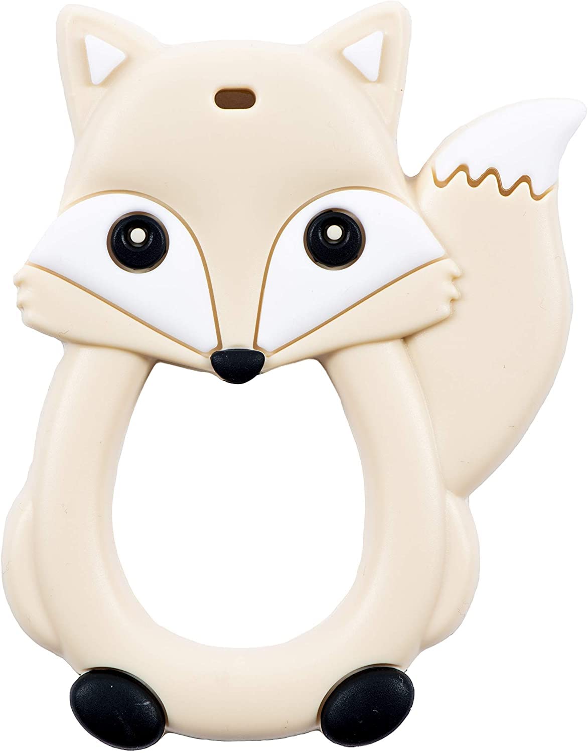 Kids Heroes Fox Teething Toy and Mitten Teether to Soothe Baby Boy Sore Gums, Teething Pacifier Clip, Grey