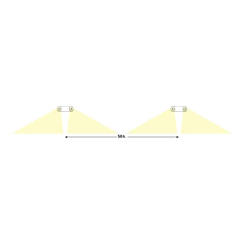 SURE-LITES White Emergency Lights, Two LED Light Heads - 50 Feet Egress Coverage, External Battery Disconnect, 120-277V, Indoor/Outdoor
