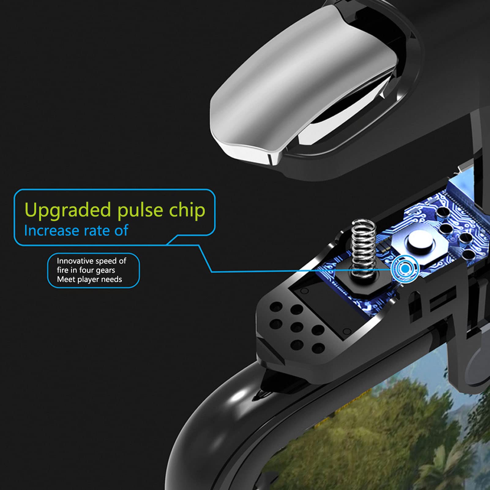 Heayzoki Mobile Game Joystick, Phone Controller Mobile Controller Pulse Automatic High Frequency Click 4 Speed Mobile Game Controller for Gamepads, Android Gaming [video
