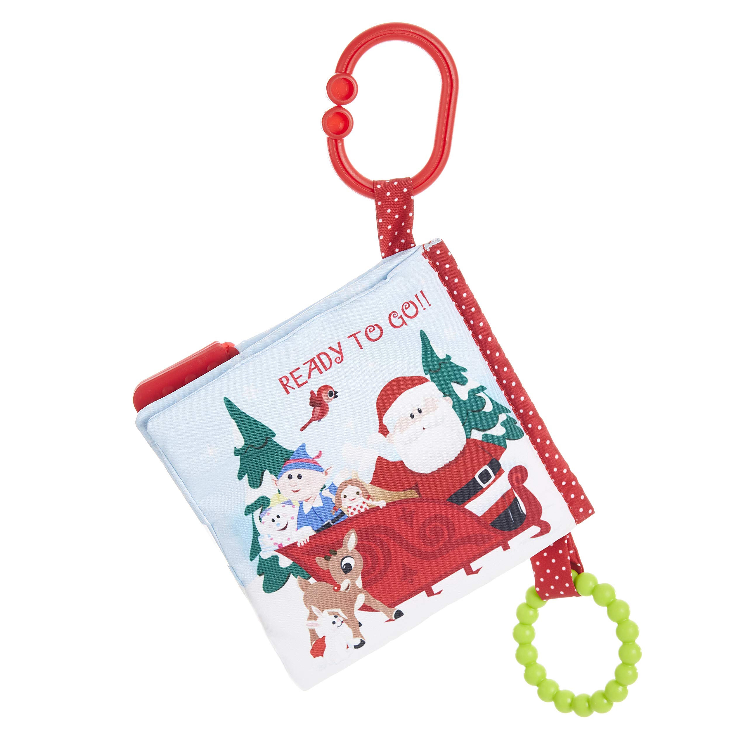 KIDS PREFERRED Rudolph The Red-Nosed Reindeer Set with Stuffed Animal, Plush Rattle, & Crinkle Teether Activity Soft Book, Christmas Holiday Toy, Boys & Girls 0 and up