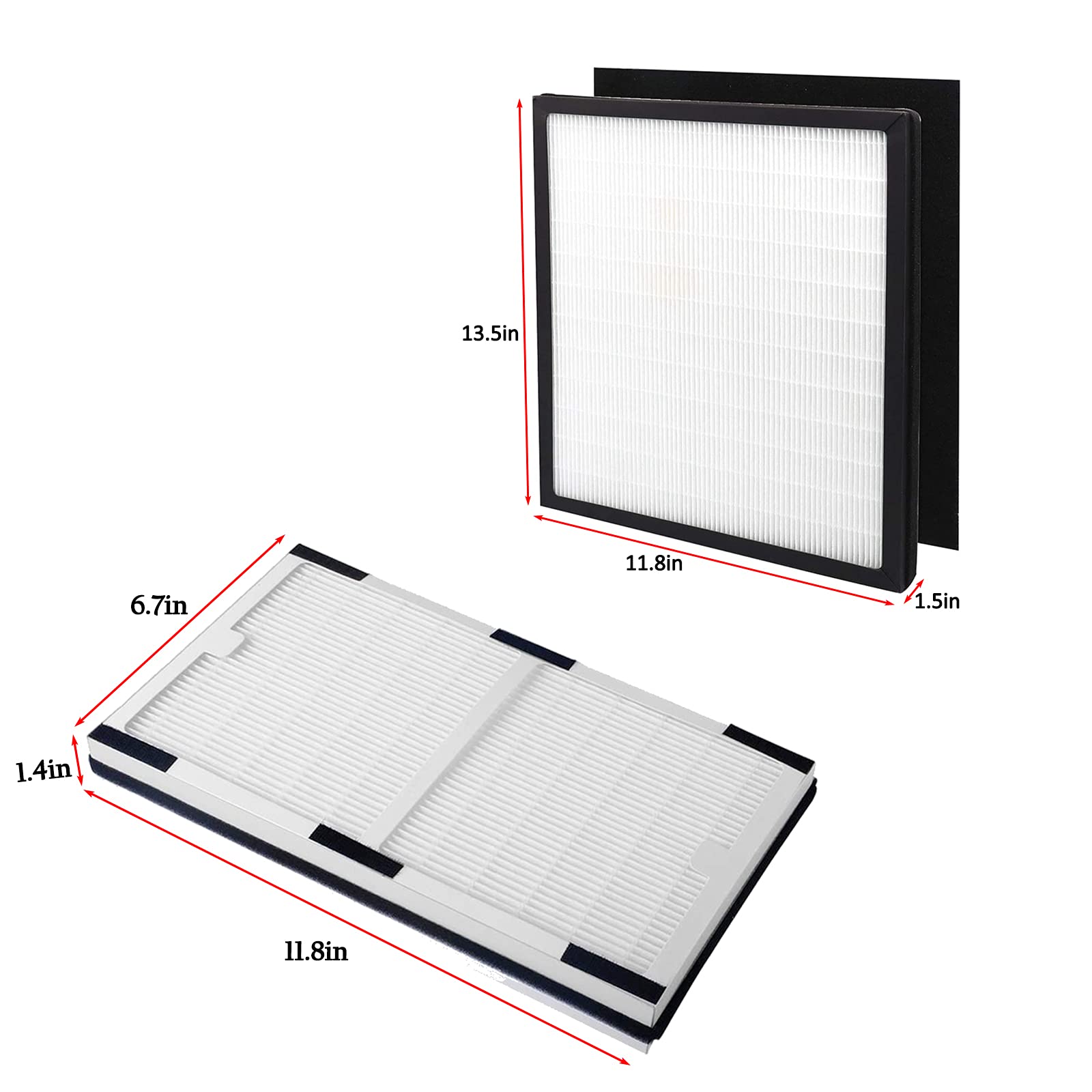 Hedday Replace C + D Hepa Filters Compatible with Idylis air Purifier IAP-10-280,with Carbon Filters