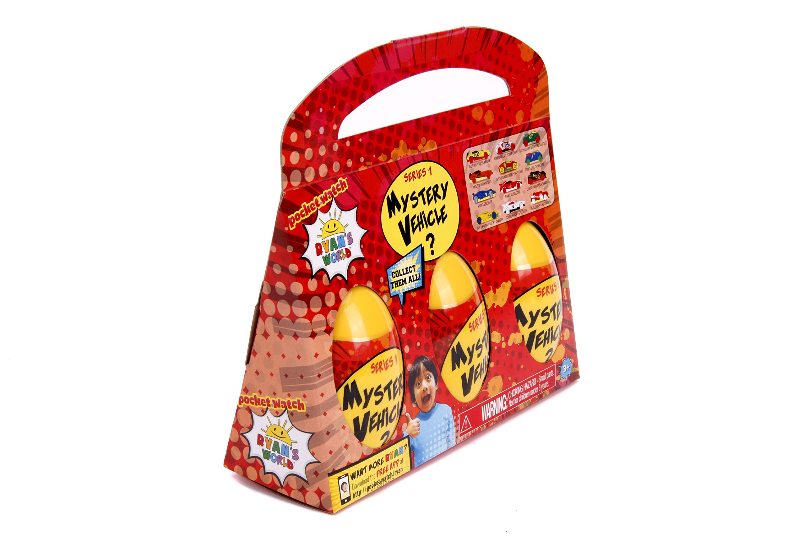 Jada Toys Ryan's World Mystery Egg Vehicles 3 Pack, Multi, (Model: 83553)