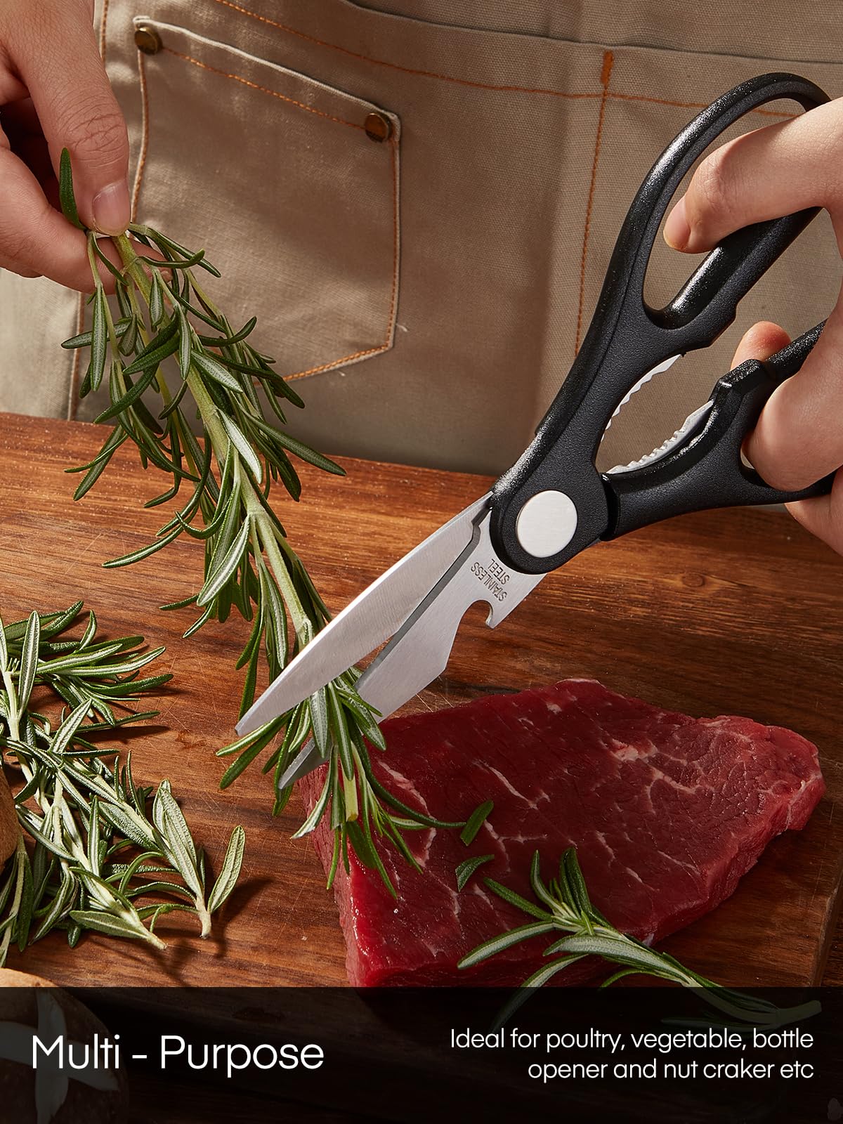Knife Block Set, FOHERE 14 Pieces Razor-Sharp Self Sharpening Knife Set, High Carbon Stainless Steel Waved Pattern Knife Set with Block, Rust & Stain Resistant Kitchen Knives and Triple Riveted Handle