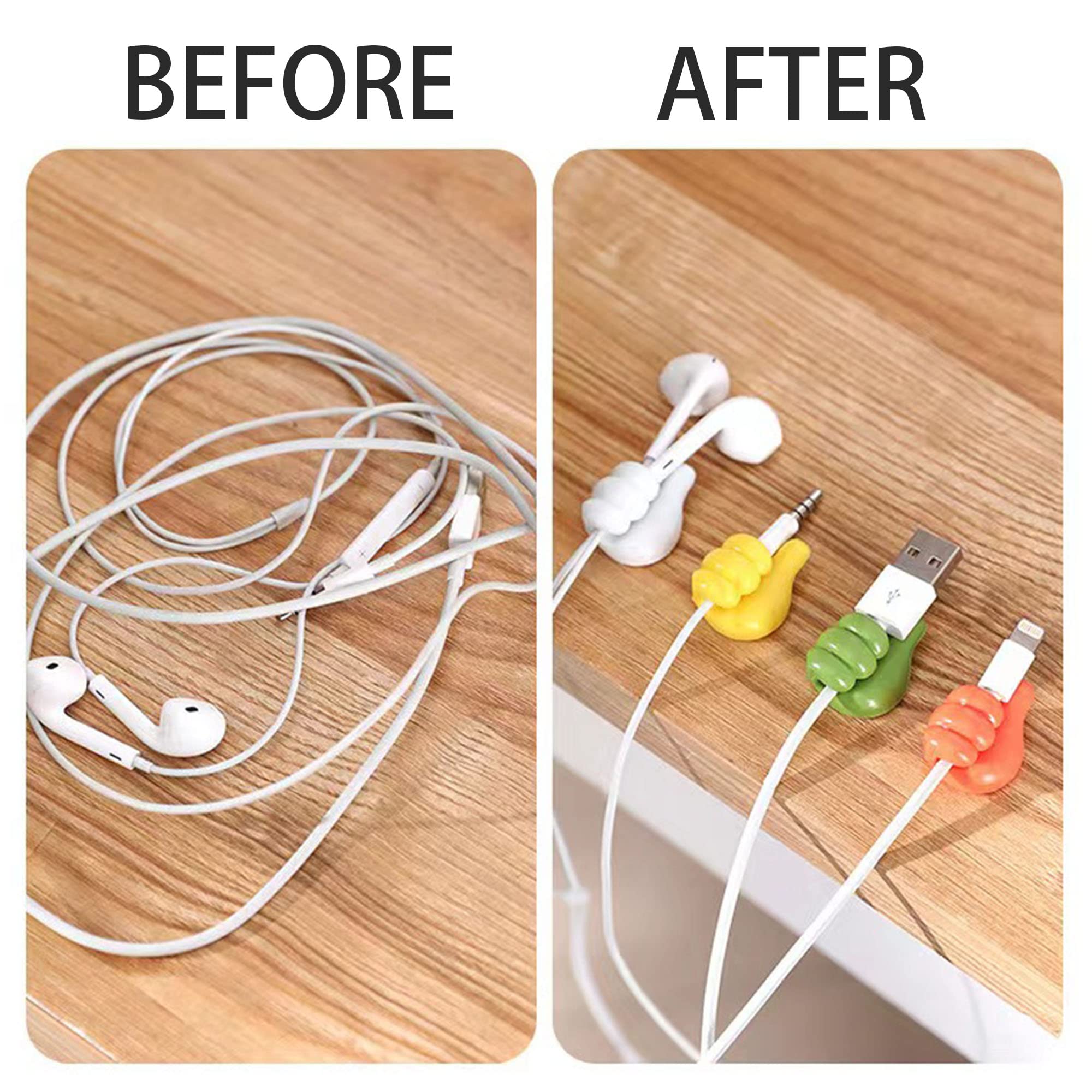 CERETIA 36 Pcs Self Adhesive Silicone Thumb Hooks, Multifunction Thumb up Wall Hooks for Cable Clip Key Holder Wall Hangers Wire Management Small Command Hooks