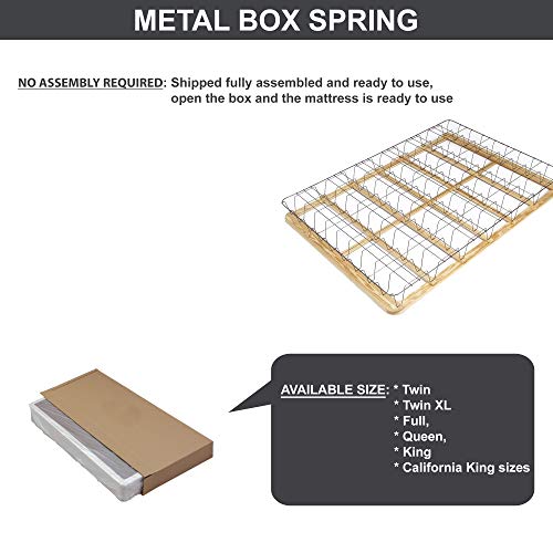 Mattress Solution Fully Assembled Metal Traditional Boxspring/Foundation for Mattress, Twin, Size