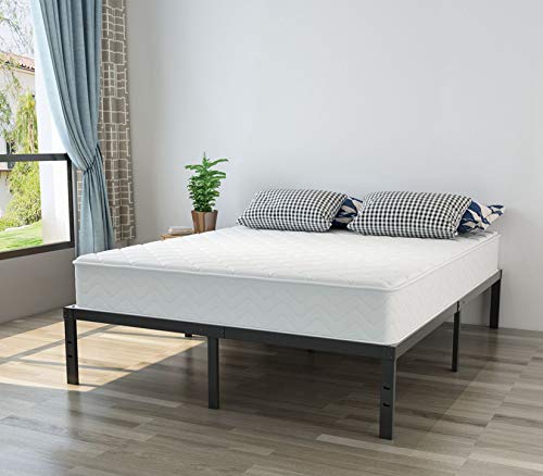 NOAH MEGATRON Heavy Duty Queen Platform Bed Frame, Slatted Bed Base 14 Inch Mattress Foundation Bed Frame,12 Inch Under-Bed Storage,No Box Spring Needed (Queen)