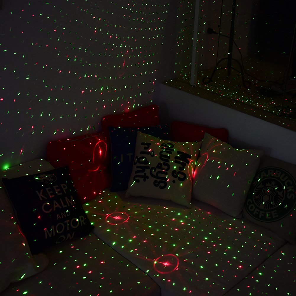 ELEOPTION Christmas Projector Light Indoor Outdoor, Moving Star Starry Light Show Projector Led for Home Halloween Christmas Party Wedding Landscape Garden Tree (Starry Red&Green)