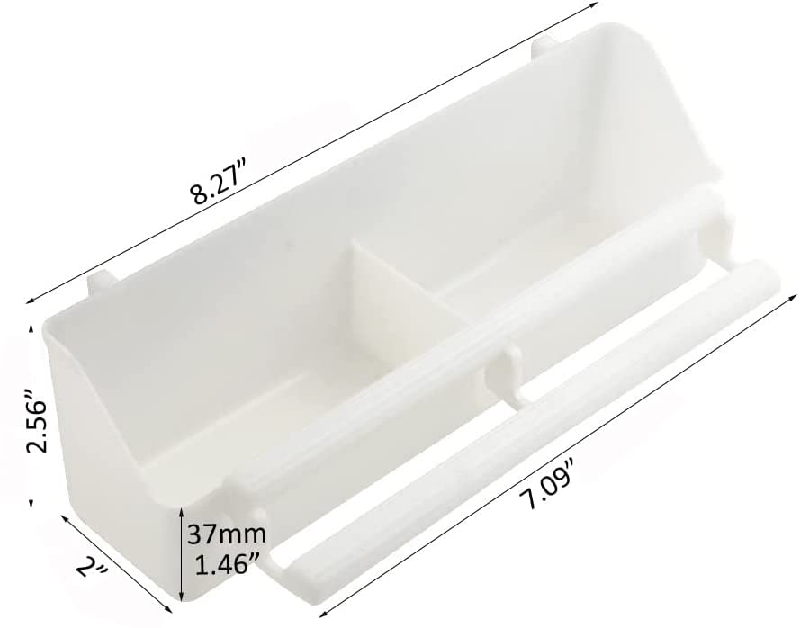 Lot of 2 Bird Cage Double Plastic Seed Water Feeder Cups