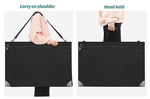 EUYZOU Art Portfolio Case, 24" x 36",Large Art Storage Folder with Handle, Poster Board Storage Bag, Art Carrying Tote Bag with Adjustable Shoulder Strap for Artwork