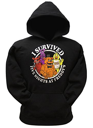 Five Nights at Freddy's Survived Boys Youth Pullover Hoodie Licensed (Small) Black