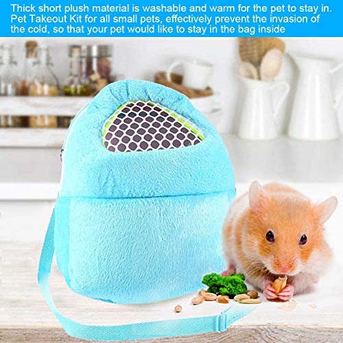 Pet Carrier Bag,Breathable Small Animal Outgoing Bag Portable Travel Hamster Handbag with Shoulder Strap for Hedgehog Hamster Mouse Rat Sugar Glider Squirrel Chinchilla Rabbit (Blue)