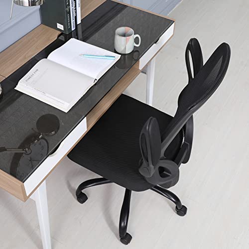 Mesh Office Chair Ergonomic Office Chair with Arm flip up and Back Support Office Chair, Adjustable Height Executive Office Chair for Computer Desk Home Office Chair Black