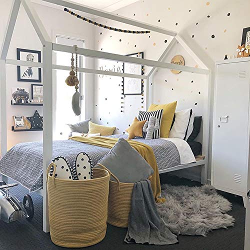 Mojesse Large Baskets for Blankets，Soft Cotton Rope Woven Storage Baskets with Strong Handles，Perfect for Nursery Laundry Basket,Kids Toy Hamper, Throw Blanket Basket for Living Room