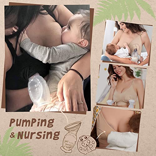 haakaa Pumping Bra Hands Free 3-in-1 Nursing Bras for Breastfeeding, Adjustable Wireless Comfortable Breast Pump Bra, Suitable for Medela,Lansinoh,Philips Avent,Spectra etc(1 Pack, Black, Medium)