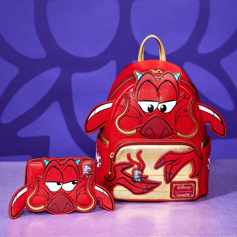 Loungefly Disney Mulan 25th Anniversary Mushu Glitter Cosplay Zip-Around Wallet