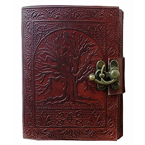 Leather Celtic Tree of Life Book of Shadows Blank Spell Book Wicca