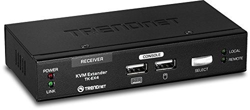 TRENDnet KVM Extension Kit, Extend Keyboard/Video/Mouse Controls, up to 100 Meters (328 ft.), Hot-Keys, Transmitter, Receiver, PS/2, VGA, TK-EX4