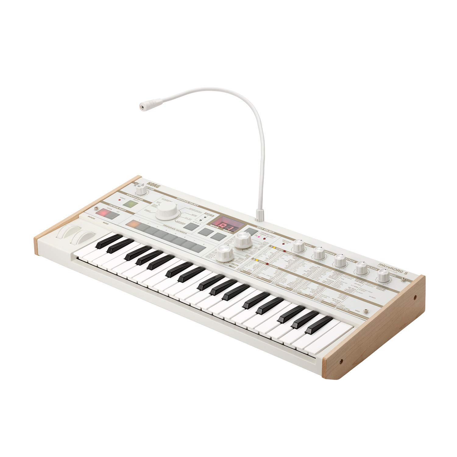 Korg microKORG S Synthesizer/Vocoder Bundle with Knox Gear Keyboard Stand and 10 Feet 1/4-Inch to 1/4-Inch 8mm TS Cable (2-Pack) (4 Items)