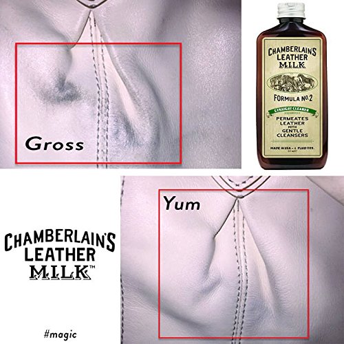 Leather Milk Leather Restoration Kit. Leather Cleaner, Conditioner, and Water Protector - No. 1-3 Leather Care Kit - All Natural, Non-Toxic. 2 Sizes. Made in The USA. Includes 3 Restoration Pads!