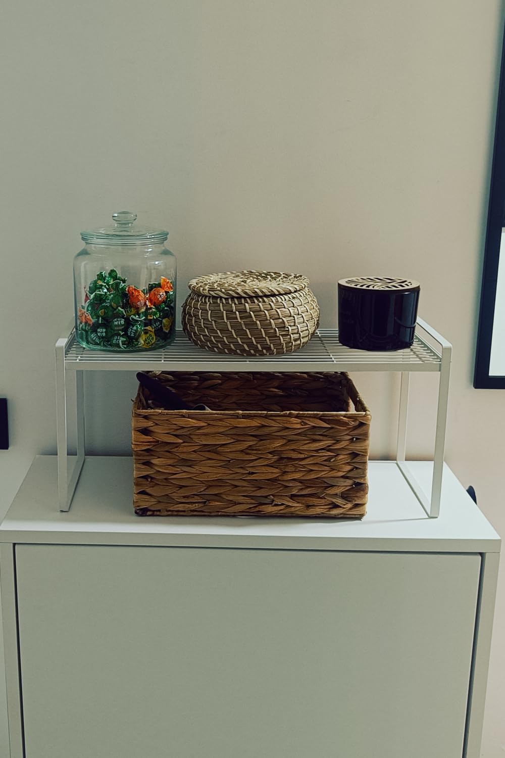 Countertop Organizer and Storage Shelf Rack for Kitchen, Cabinet, Pantry, Office and Bathroom. Rust Resistant and Non Slip (White, L20 W8.25 H9.5)