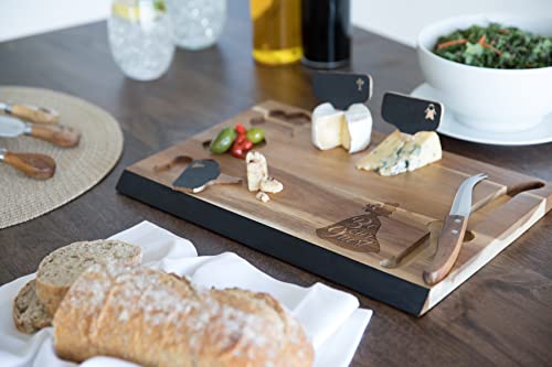TOSCANA - a Picnic Time brand 833-00-512-033-12 Beauty Cutting Board and Serving Set, Beauty & the Beast - Acacia Wood