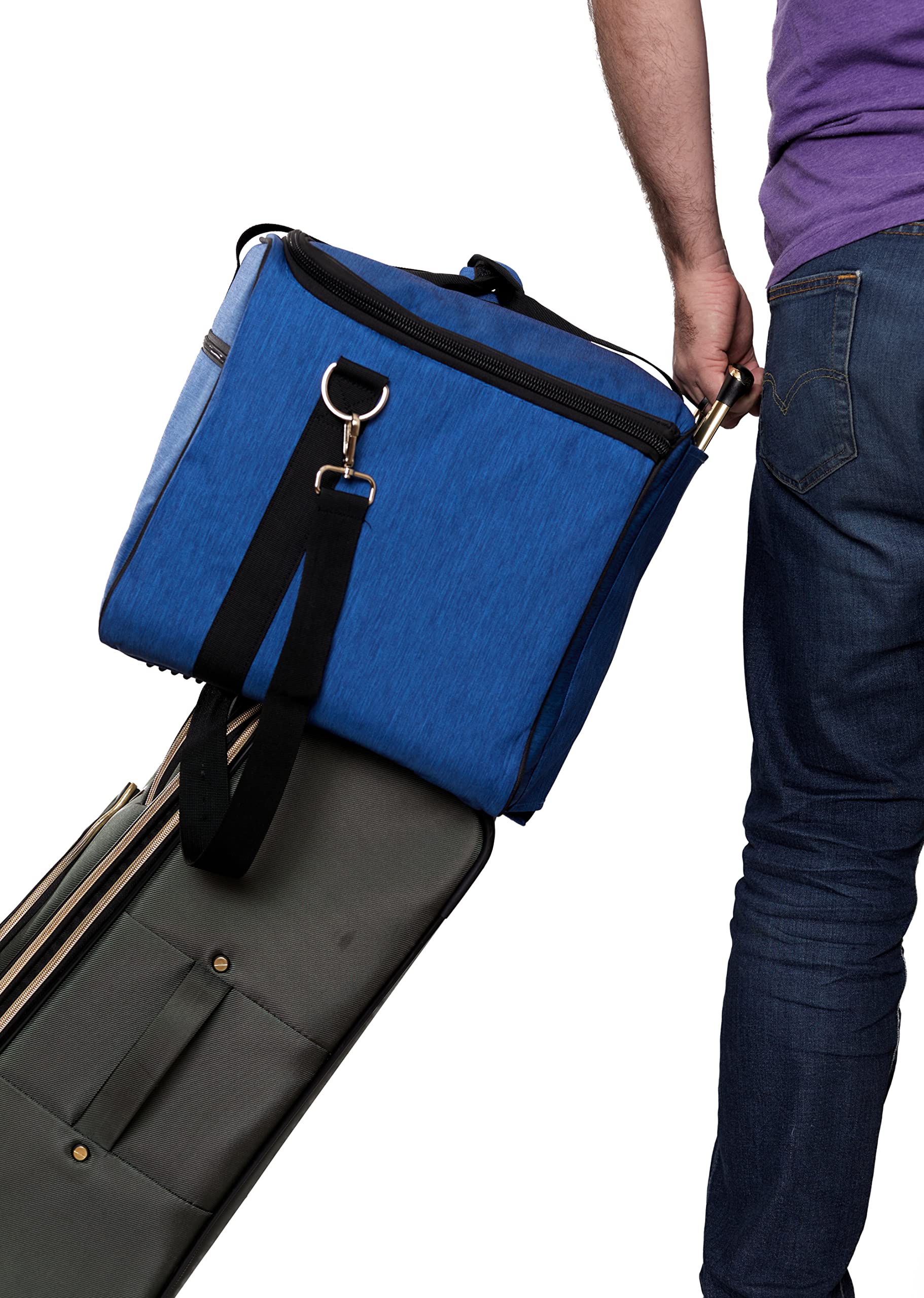 Board Game Bag - [Backpack/Shoulder Strap/Luggage Slip] - Padded Board Game Carrier (Royal Blue)