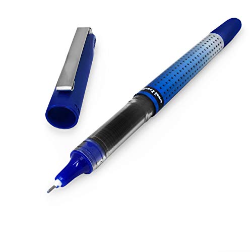Uni-Ball UB-185S Vision Needle Rollerball Pen – 0.5mm Needle Point – Pack of 6 – Blue