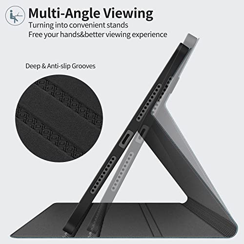 iPad Mini 6th Generation Case 2021 with Pencil Holder Front Pocket Strap Soft Back Smart Cover for iPad Mini 6 PU Leather Folio Stand, Supports Pencil 2 Charging, Auto Sleep/Wake