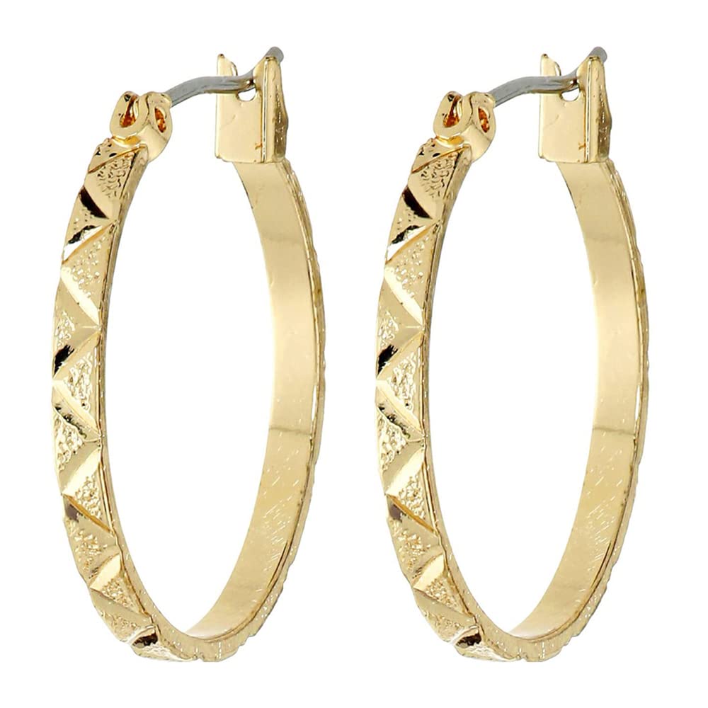 Anne Klein Gold Tone Leaf Hoop Base Earrings