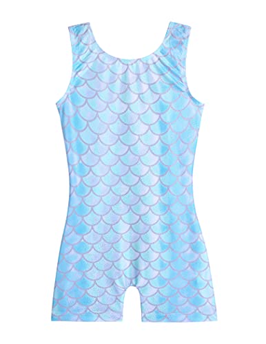 Arshiner Leotards for Girls Gymnastics with Shorts Color Gradient Shiny Diamond Kids Biketard