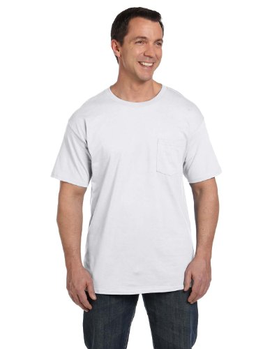 Hanes Beefy-T Men`s Pocket T-Shirt White