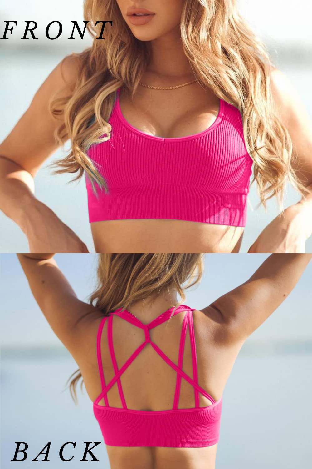Almaree Womens Workout Sets Seamless Crop Tops Tummy Control High Waisted Leggings Ribbed Yoga Gym Outfits S