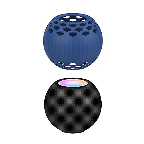 Hahace Protective Cover Compatible with HomePod Mini, Protective Case with Hollow Design Dust-Proof & Drop-Proof (Blue)
