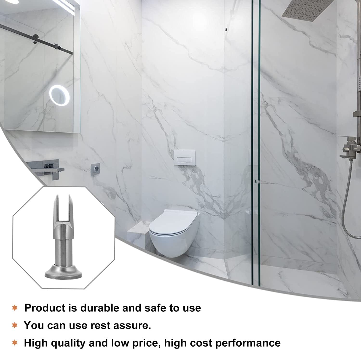 BITNAT Shelf Brackets Wall Shelves 2 Pcs Toilet Toilet Partition Supply Bathroom Parts Bathroom Partition Foot Partition Bracket, Stainless