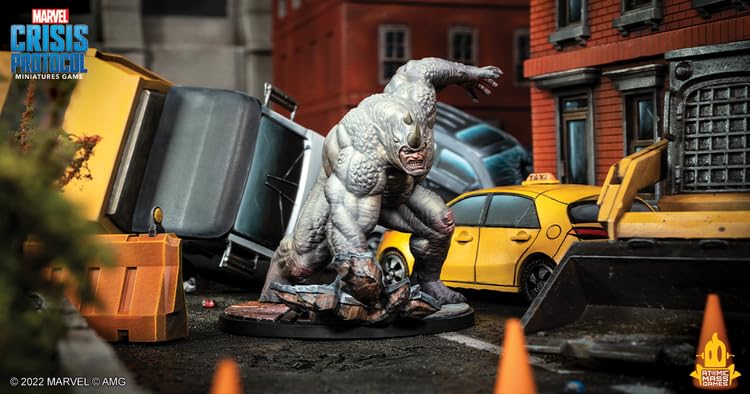 Atomic Mass Games Marvel: Crisis Protocol Rhino Character Pack - The Unstoppable Villain! Tabletop Superhero Game, Ages 14+, 2 Players, 90 Minute Playtime, Made